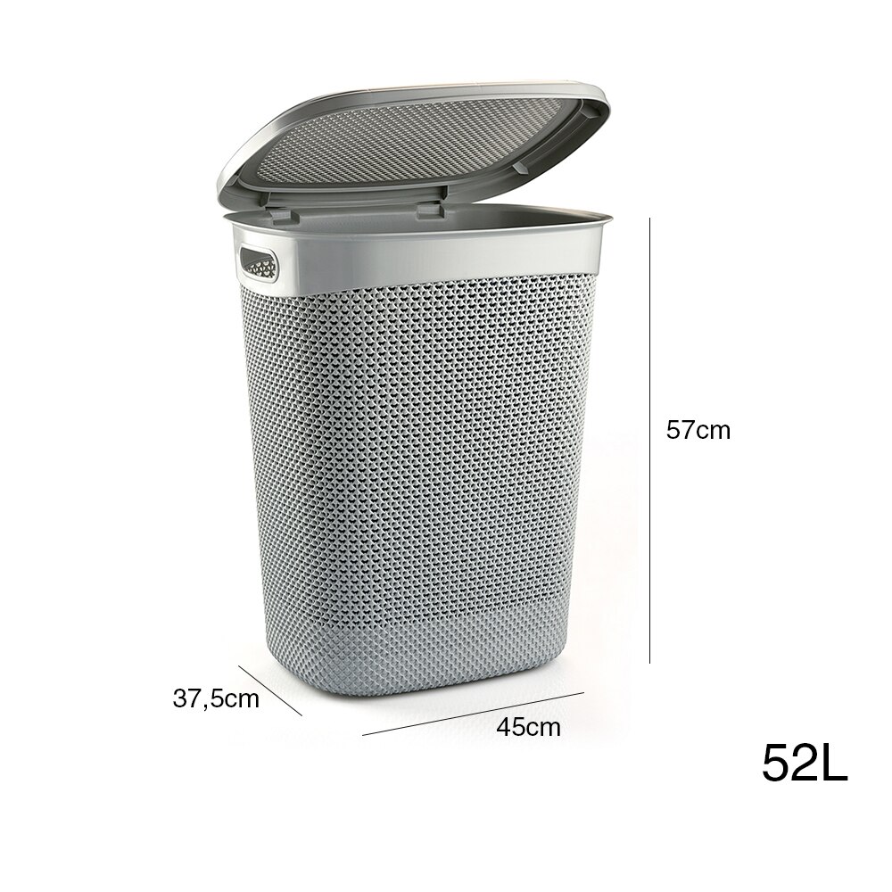 Cos de rufe 7House, Dreptunghiular, Rasina, 45 x 37.5 x 57 cm, 52L, Gri ...