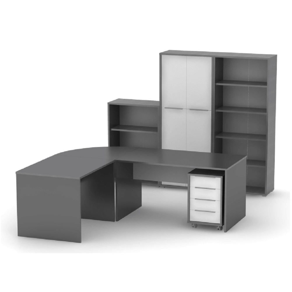 Birou mdf gri Rioma 160x80x76 cm - eMAG.ro