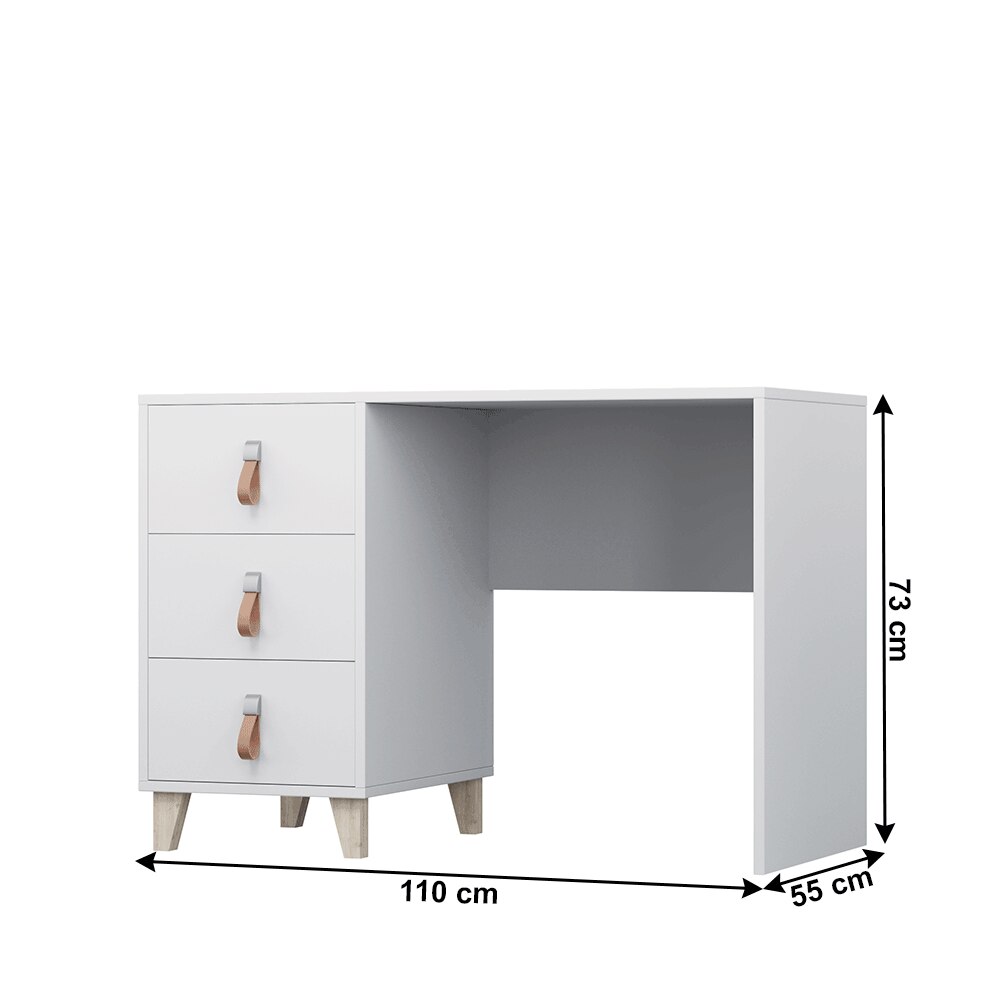 Birou PC din mdf alb Fiera 110x55x73 cm - eMAG.ro