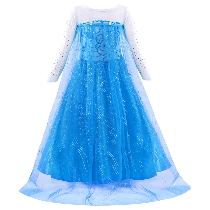 Costum Elsa Frozen, AmzBarley®, 3-4 ani, 110 cm, Halloween, Carnaval ...