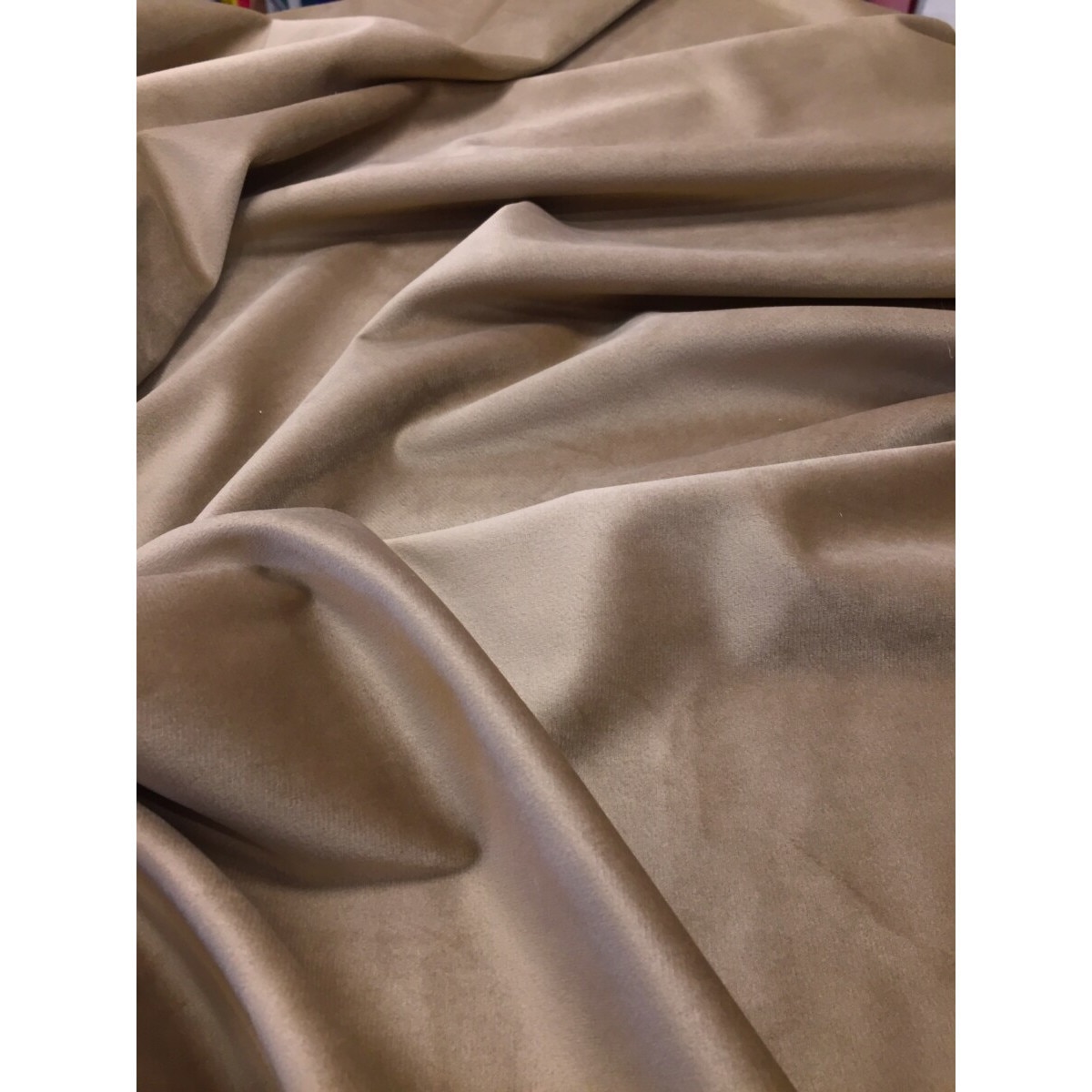 Material textil catifea Bej prafuit pentru draperii 300 cm x 100 cm ...