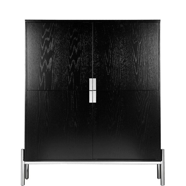 Comoda inalta Yuri by Inosign, MDF, negru, 114 x 40 x 140 cm - eMAG.ro