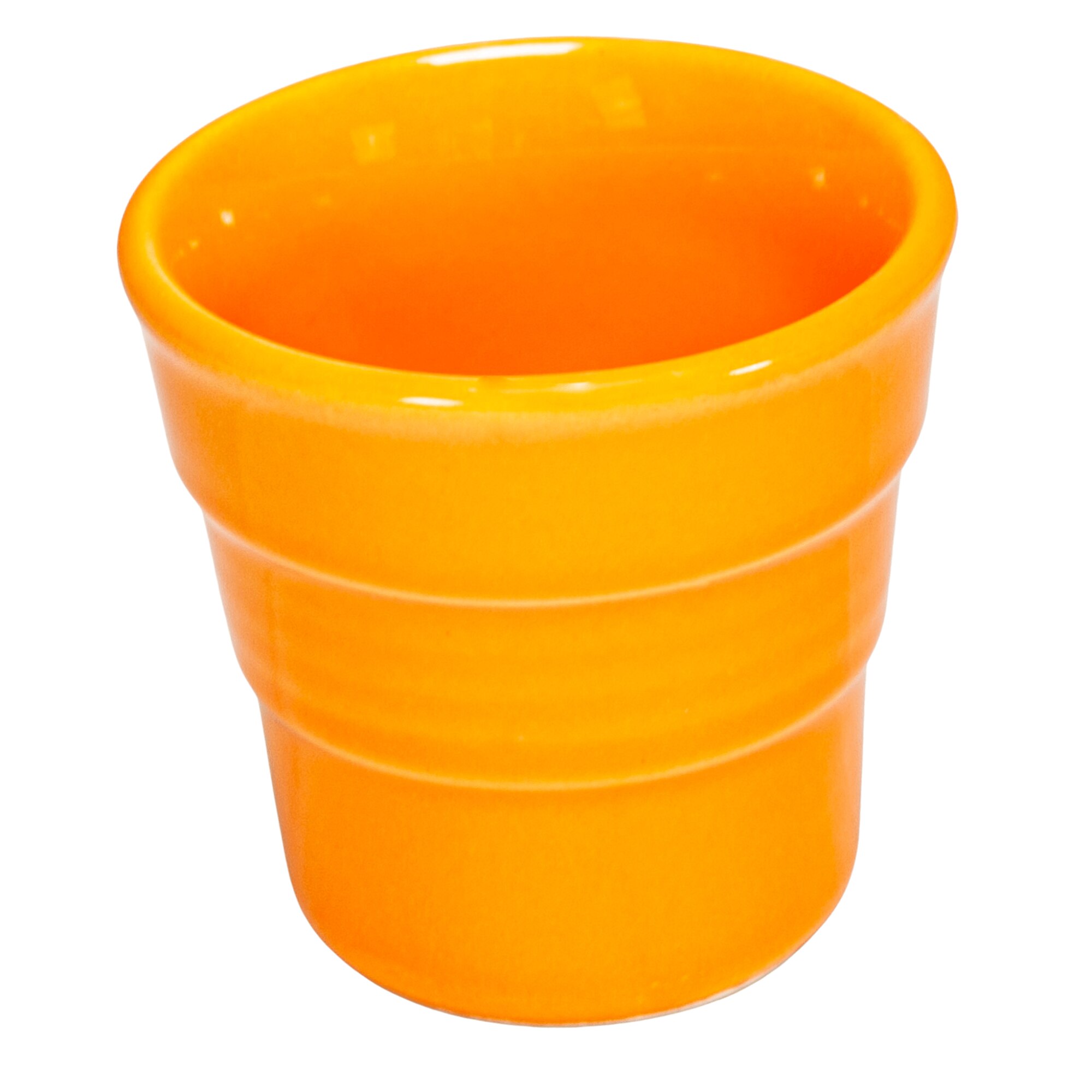 Set 6 Pahare, ceramica, portocaliu, cu design italian, 90 ml - eMAG.ro