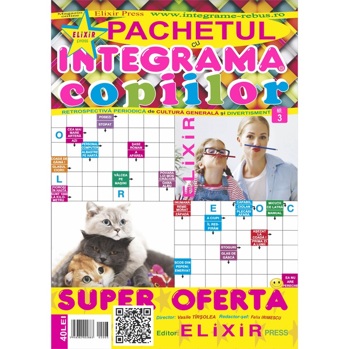 Pachetul cu integrama copiilor nr 3, 300 pagini - eMAG.ro