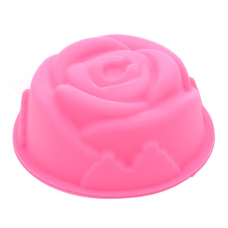 Set de forme pentru briose, model trandafir, silicon, diametru 8 cm ...