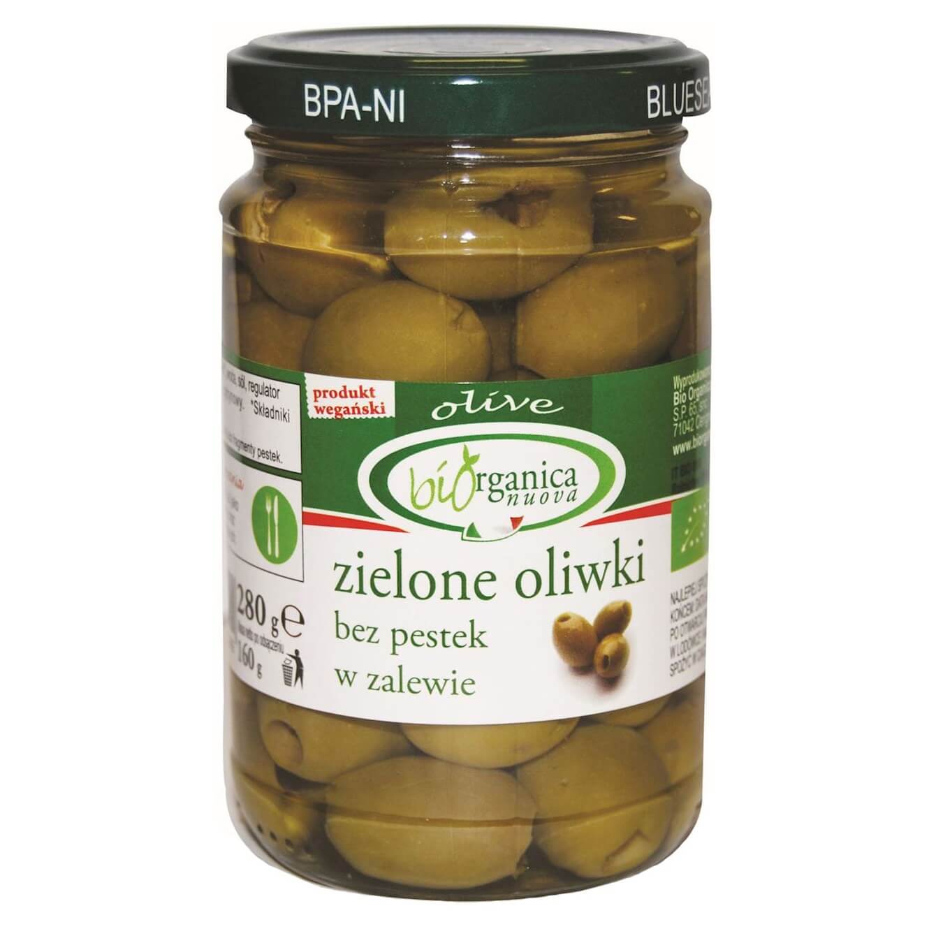 Masline verzi BIO fara samburi, Biorganica Nuova, 280 g/160 g - eMAG.ro