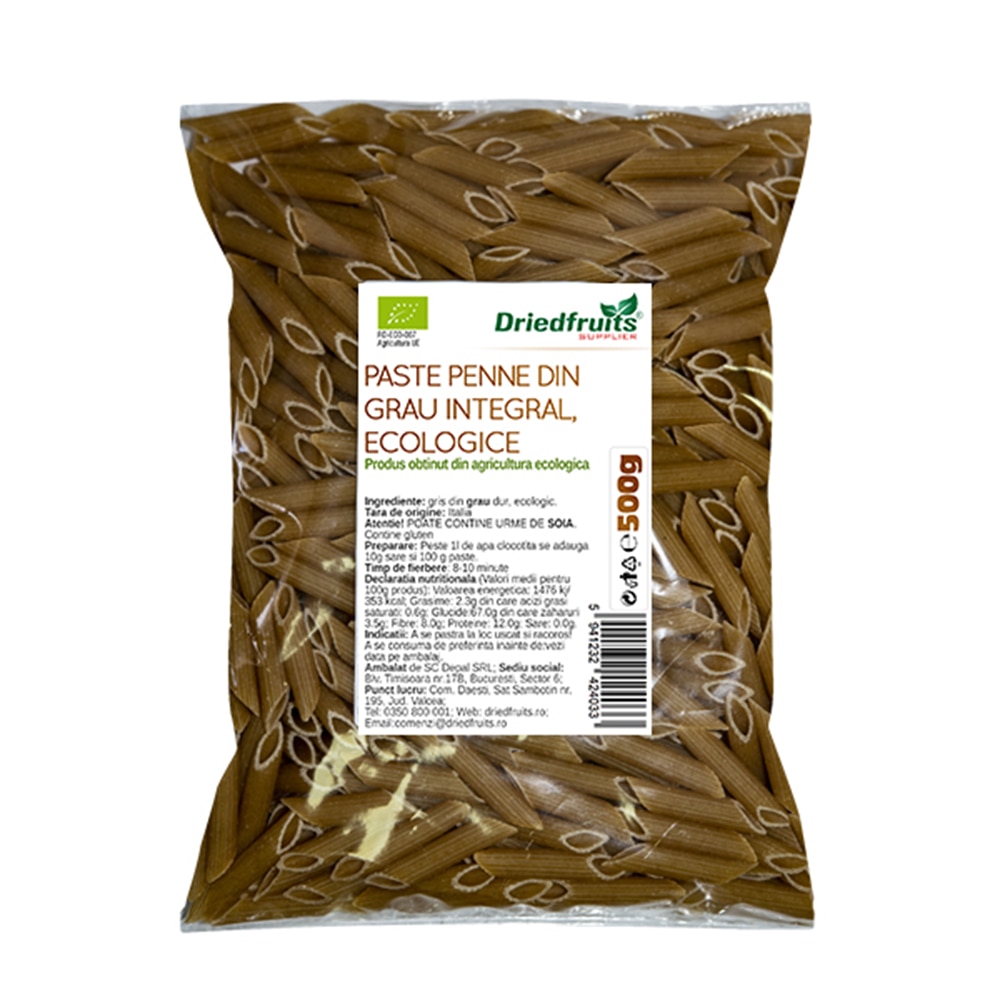 Paste penne grau integral BIO - 500 g - eMAG.ro