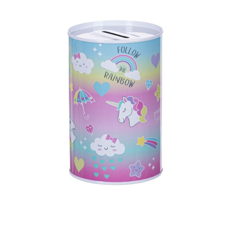 Pusculita copii, Unicorn roz, pentru fetite, metal, 8.5x12.5 cm - eMAG.ro