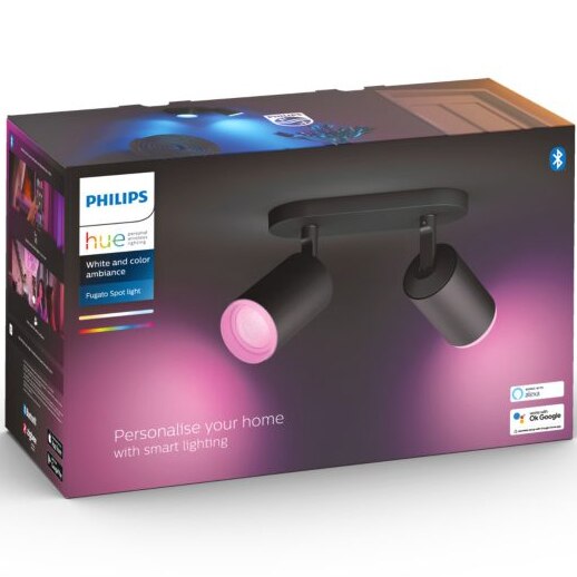 Spot luminos inteligent dublu Philips Hue Fugato, Bluetooth, 2xGU10 ...