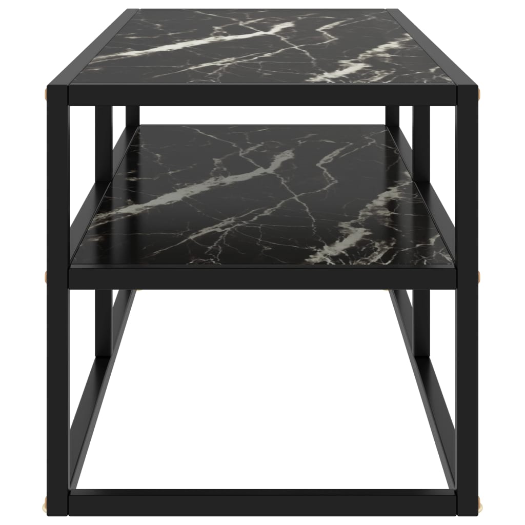 Comoda TV Moderna, negru, Pentru sufragerie, 100 x 40 x 40 cm sticla de ...