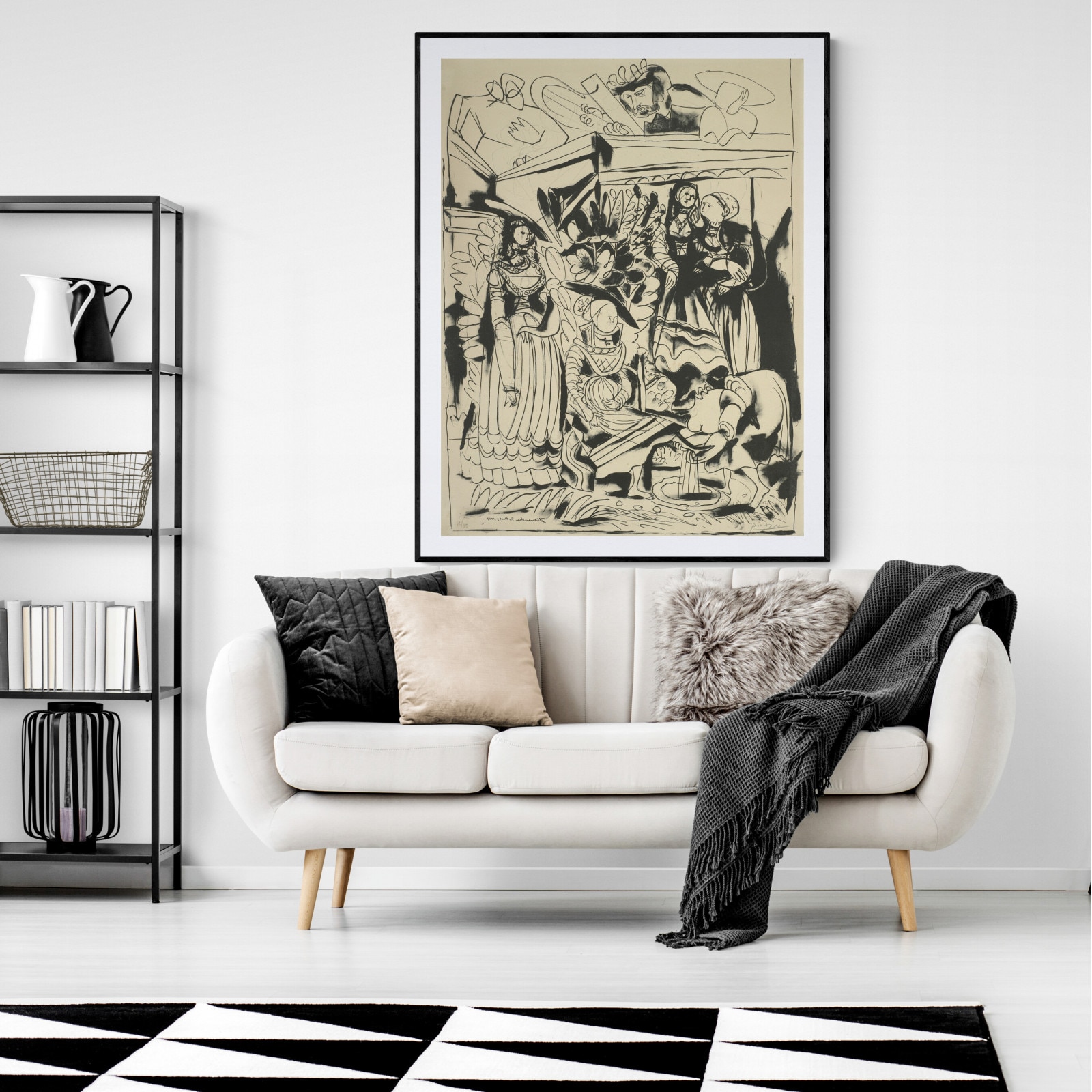 Tablou Poster, Intaglio, Modern, alb negru, David and Bathsheba de ...