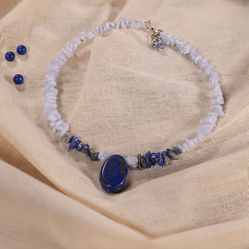 Colierul Acel Ceva cu Pandativ Lapiz Lazuli, Chipsuri Lapis Lazuli ...