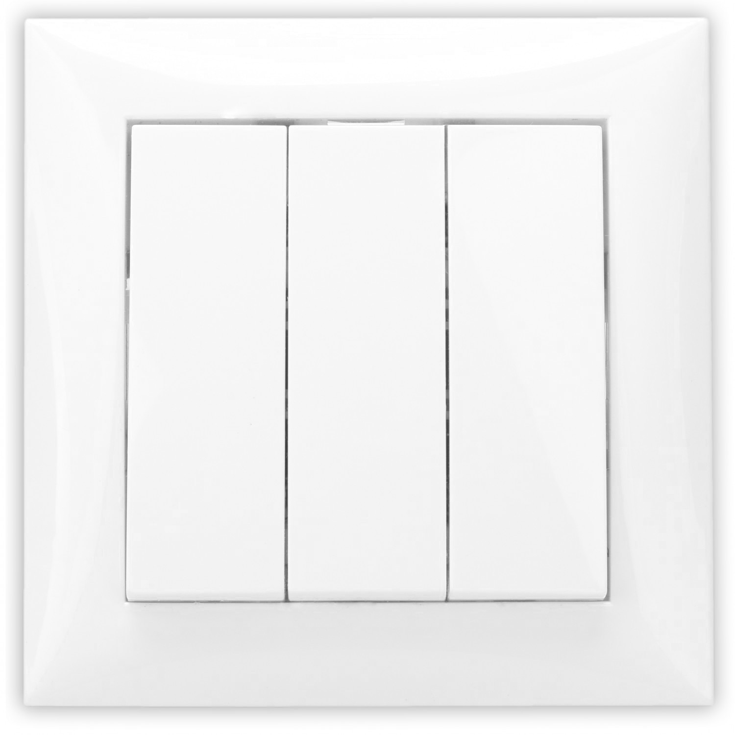 Intrerupator triplu, incastrat, rama inclusa, 10A, alb - eMAG.ro