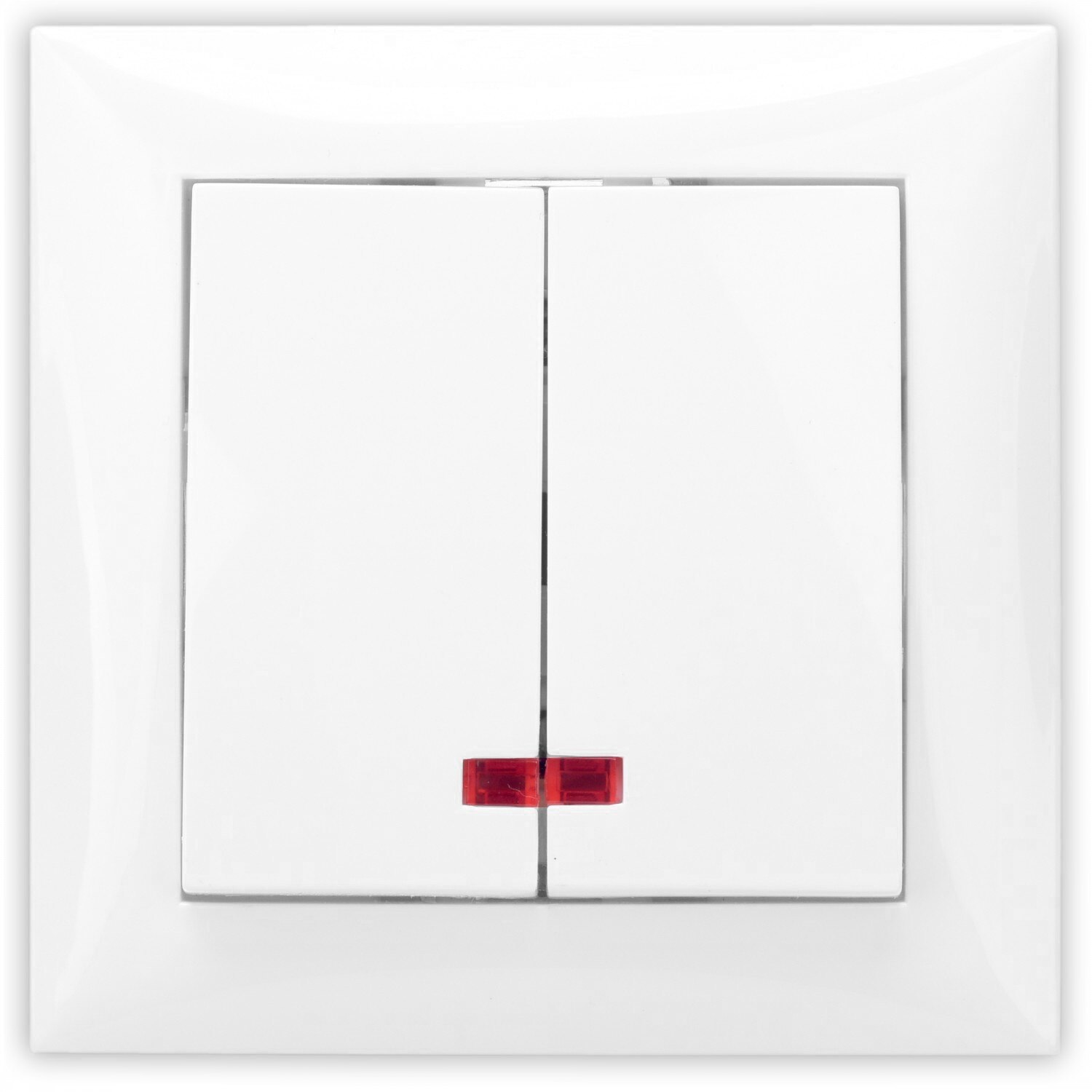 Intrerupator dublu cu indicator luminos, incastrat, rama inclusa, 10A ...