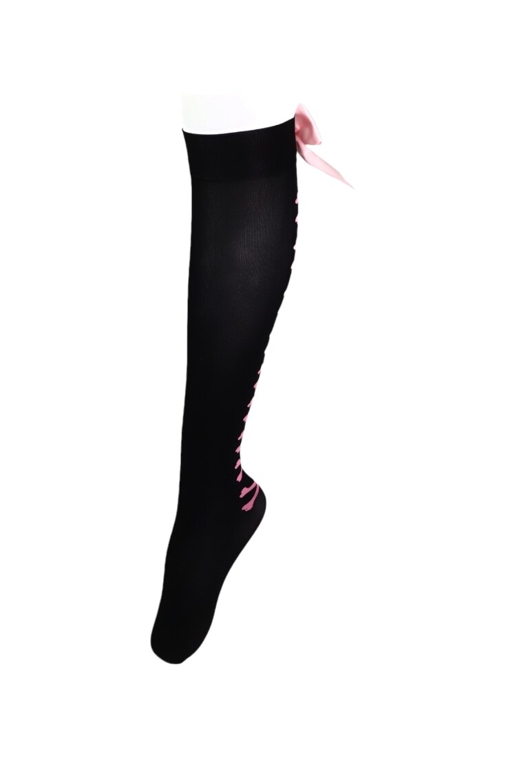 Ciorapi cu banda, model cu oase incrucisate si funda si satin, NO2034 ...