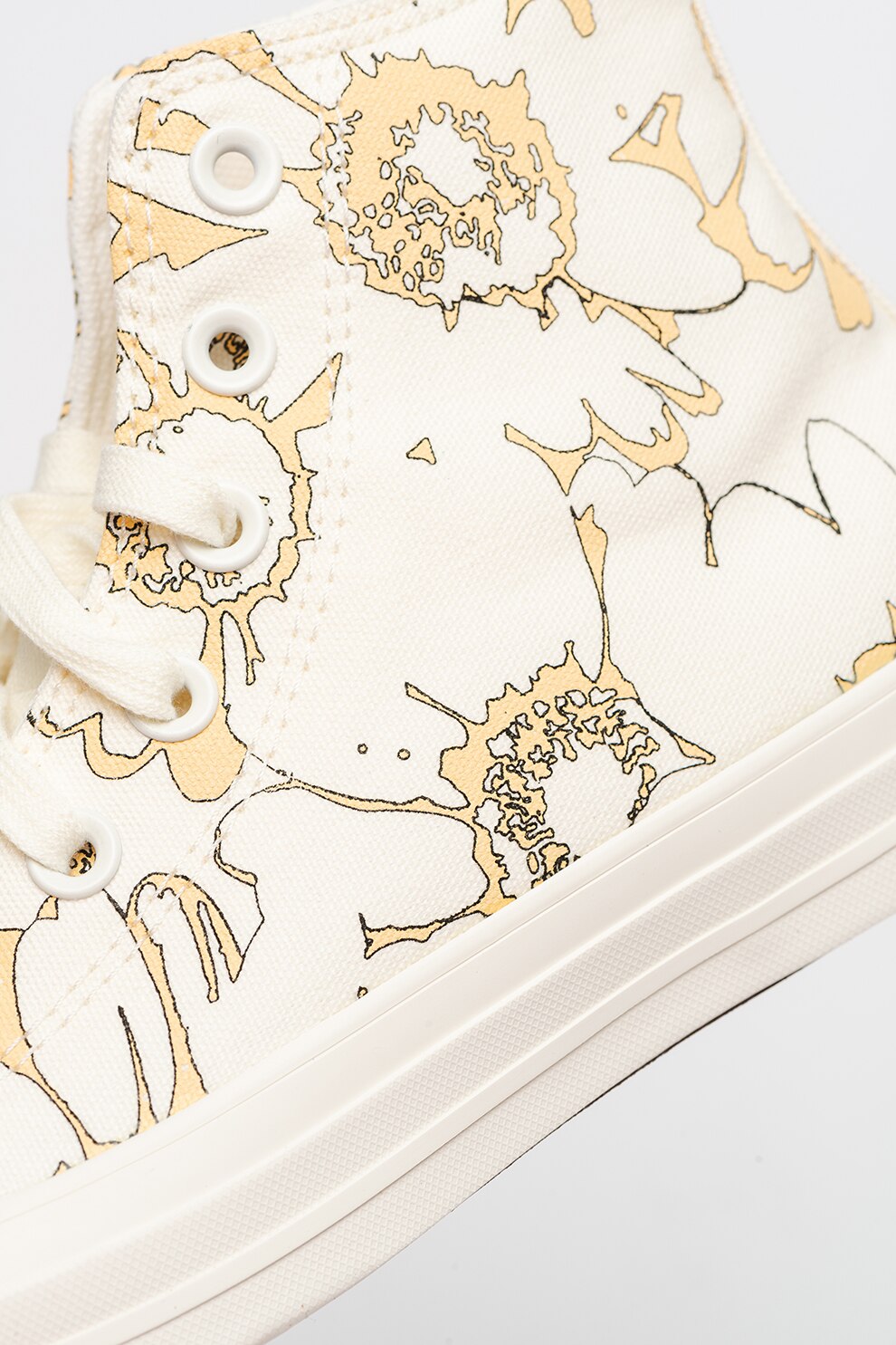 Converse, Tenisi cu model floral Chuck Taylor All Star, Crem, 7 - eMAG.ro