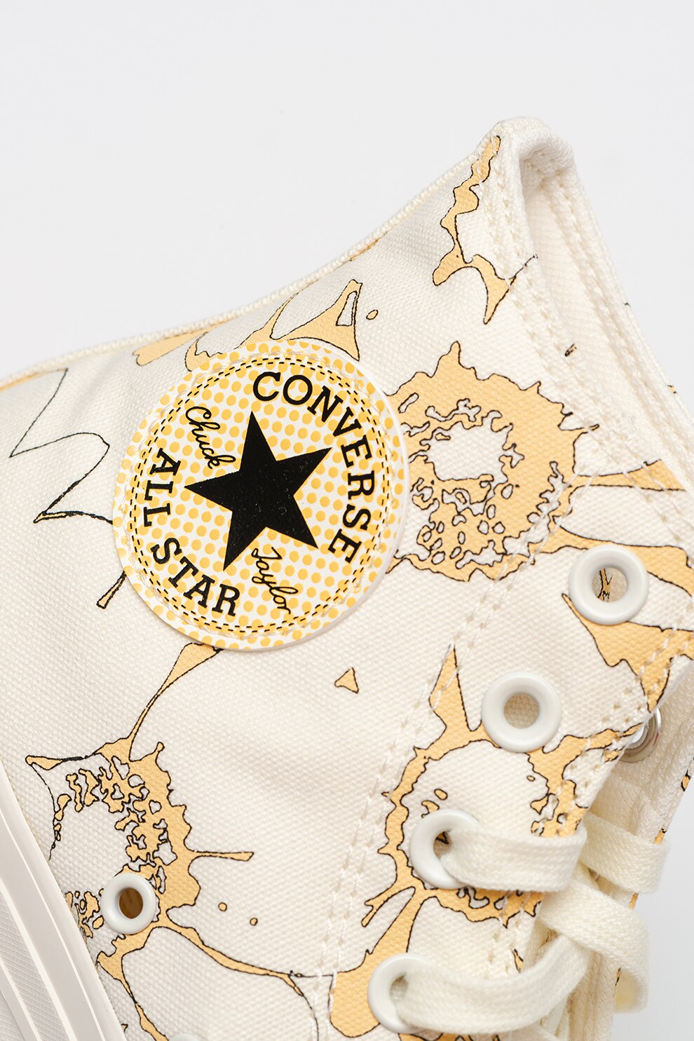 Converse, Tenisi cu model floral Chuck Taylor All Star, Crem, 7 - eMAG.ro