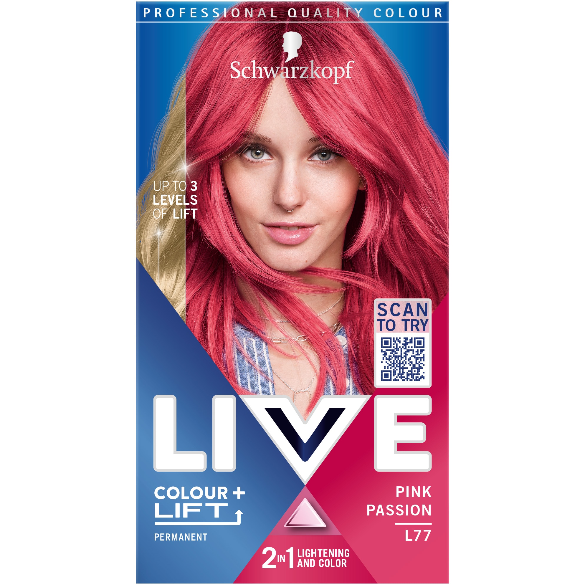 Schwarzkopf Live Lift+ Tartós hajfesték, L77 Pink szenvedély - eMAG.hu