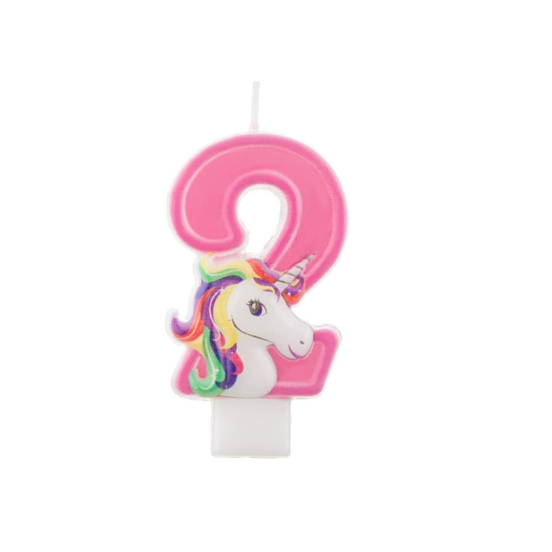 Lumanare aniversara pentru tort, Cifra 2, Roz, 7x3 cm - eMAG.ro