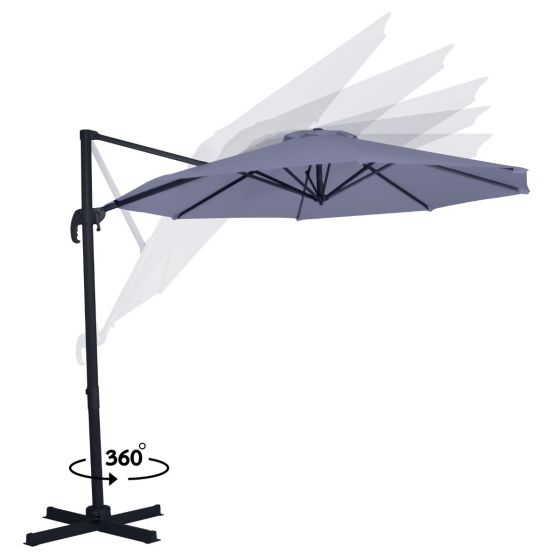 Umbrela de soare pentru gradina, VONROC, GP501XX_GREY, 300 cm, gri ...