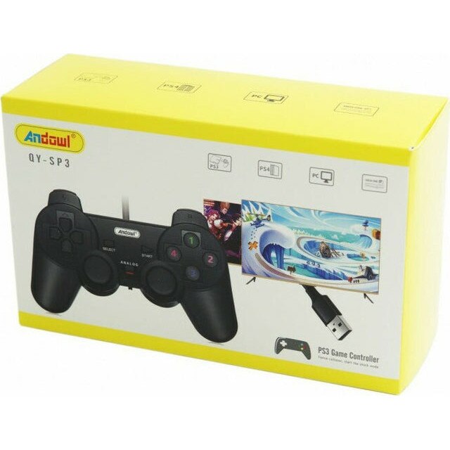 Gamepad Andowl QY-SP3, cu fir, pentru PS4, PS3, PC si Xbox One - eMAG.ro