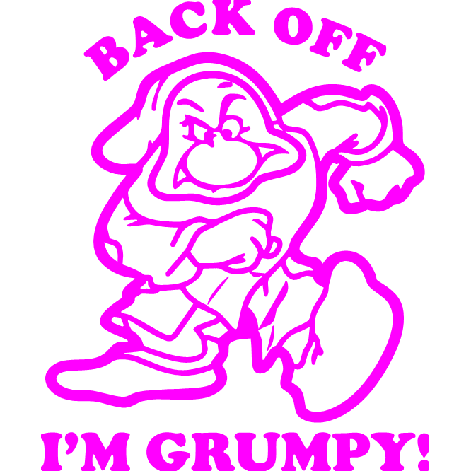 Sticker auto "Back off i'm grumpy'', 17x13 cm, Roz - eMAG.ro