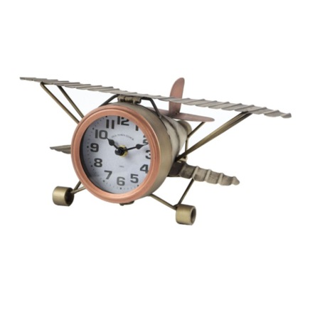 Ceas birou, analog, model avion, metal, 35 x 21 x 14 cm - eMAG.ro