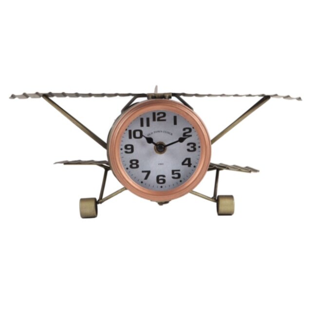 Ceas birou, analog, model avion, metal, 35 x 21 x 14 cm - eMAG.ro