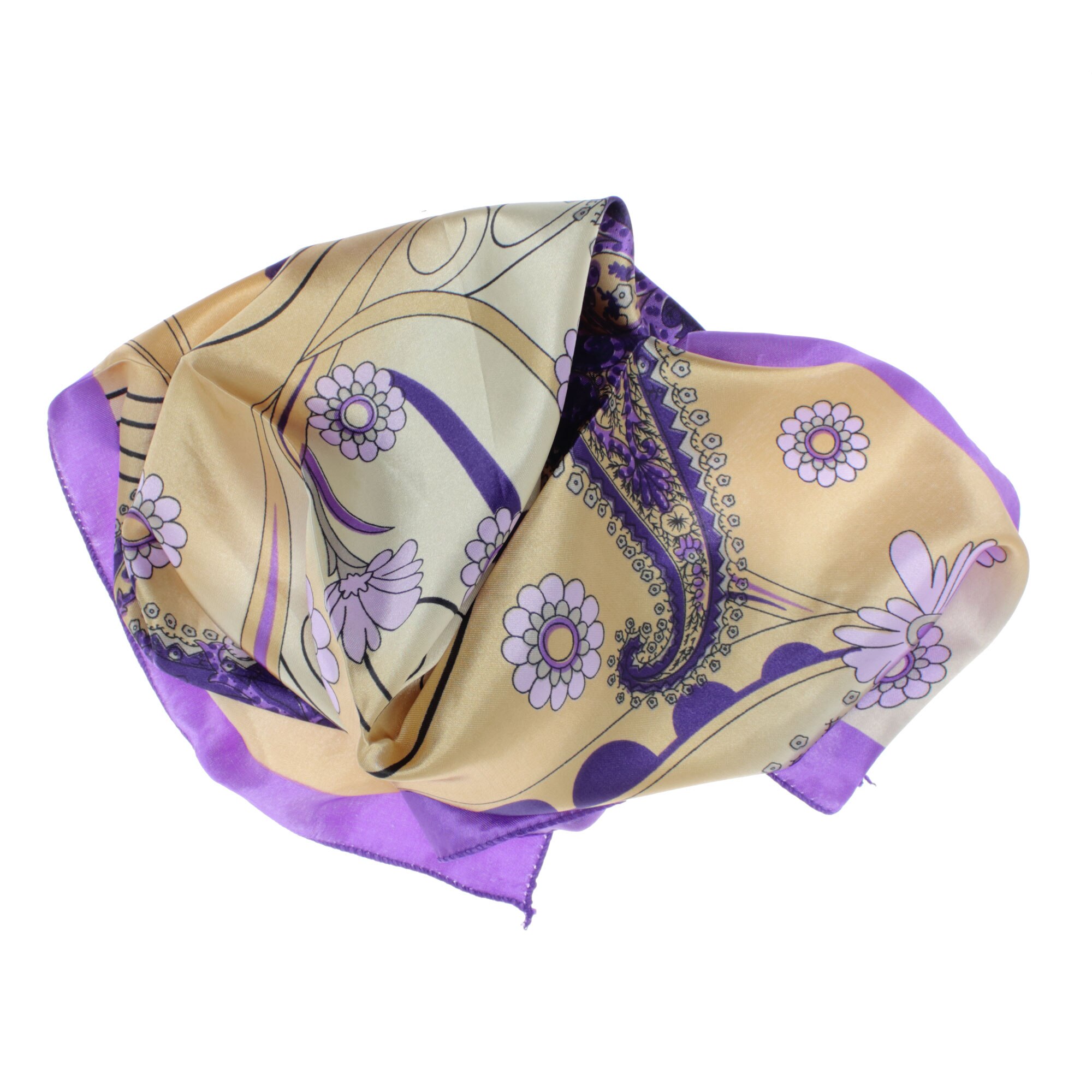 Batic de dama, 50x50 cm, Buticcochet, cu imprimeu floral stilizat, Mov ...