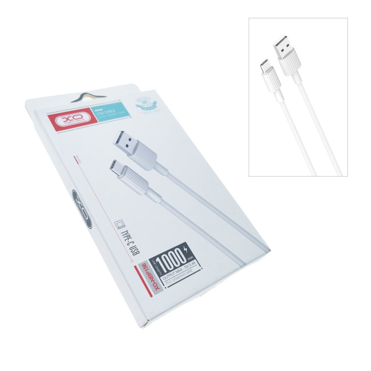 Adat- és tápkábel, XO-NB156 87186, 2,4A, USB csatlakozó USB Type C ...