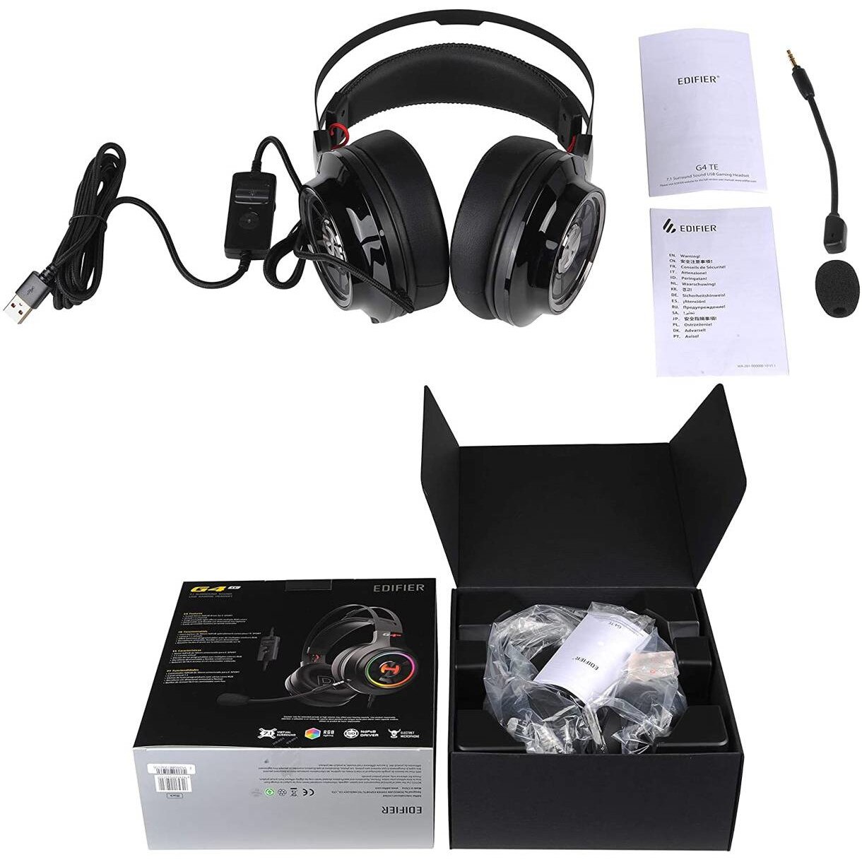 Casti PC, Edifier, RGB, 7.1, Negru - eMAG.ro