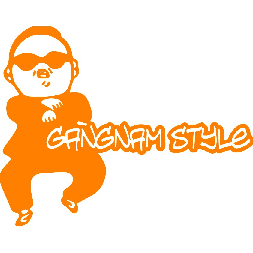 Sticker auto "Gangnam Style'', 17x13 cm, Portocaliu - eMAG.ro