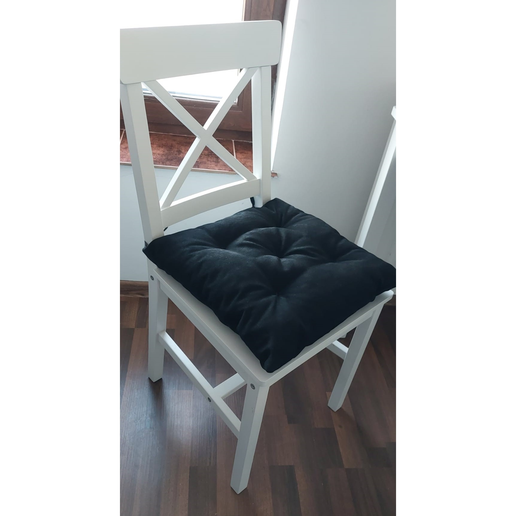 Perna scaun neagra 40x40 cm, 7 cm grosime, cu puf siliconic - eMAG.ro