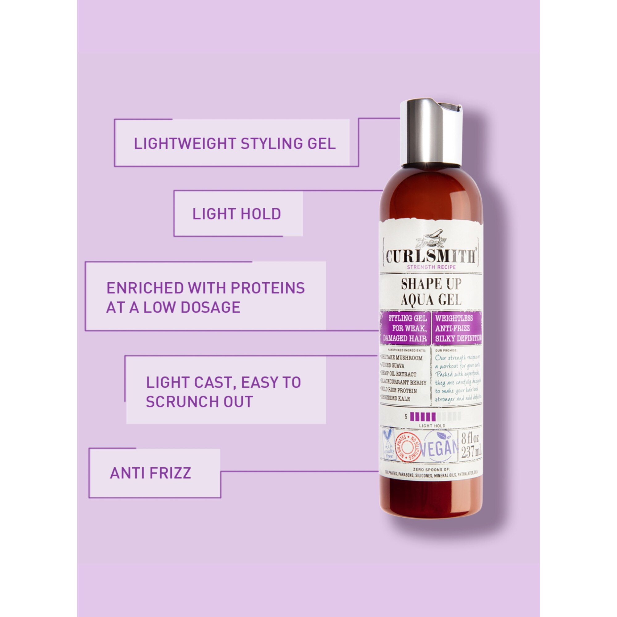 Лек текстуриран гел за коса Shape Up Aqua Gel Curlsmith, 59 мл - eMAG.bg