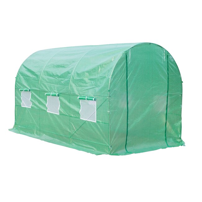 Solar pentru Gradina cu 6 Ferestre Laterale cu Plasa si Cadru din Otel ...