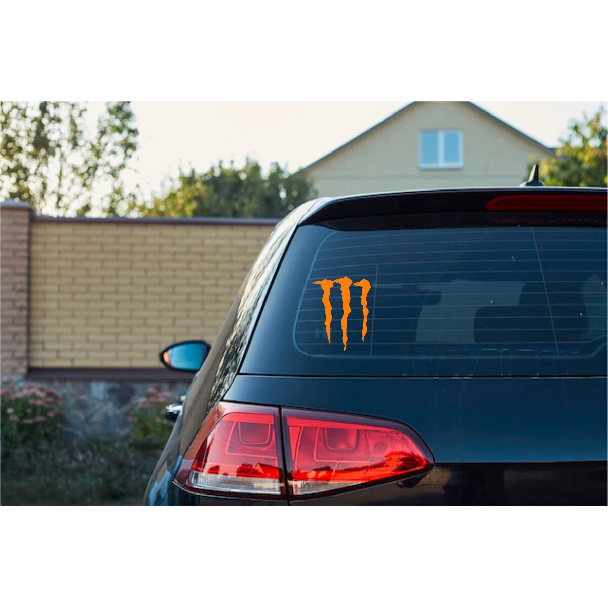 Sticker auto "Monster'', 17x13 cm, Portocaliu - eMAG.ro