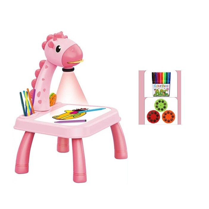 Маса за рисуване с проектор, 3 диска с различни изображения, 12 карти ...