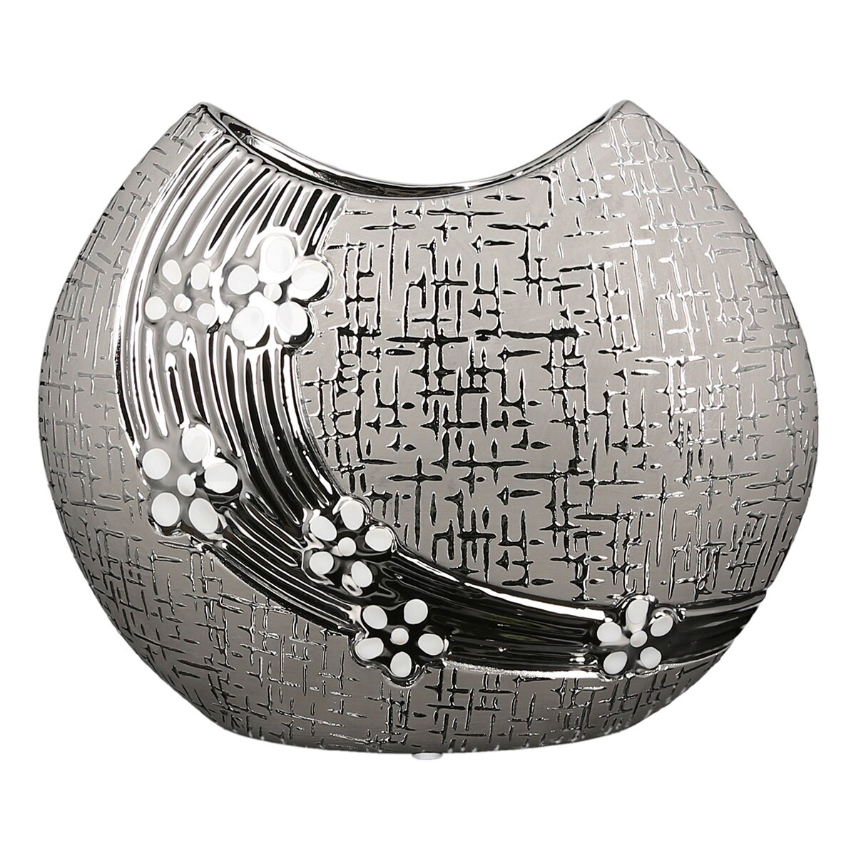 Vaza Daisy ceramica, argintie, 20 cm - eMAG.ro