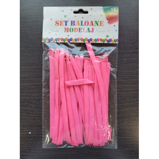 Set 15 baloane modelaj roz deschis 100 cm - eMAG.ro
