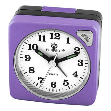 Ceas desteptator, Perfect, BPA9173G4Q/1, Plastic, 6 cm, Alb/Violet ...