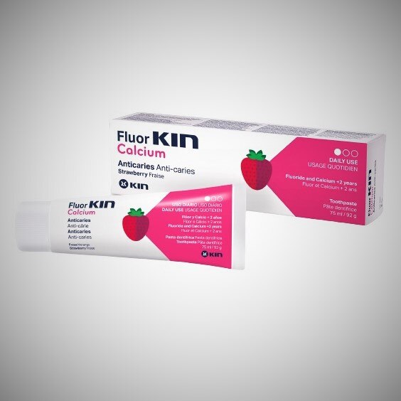 Паста за зъби с флуор и калций за деца, Fluor Kin Calcium, 75 ml - eMAG.bg