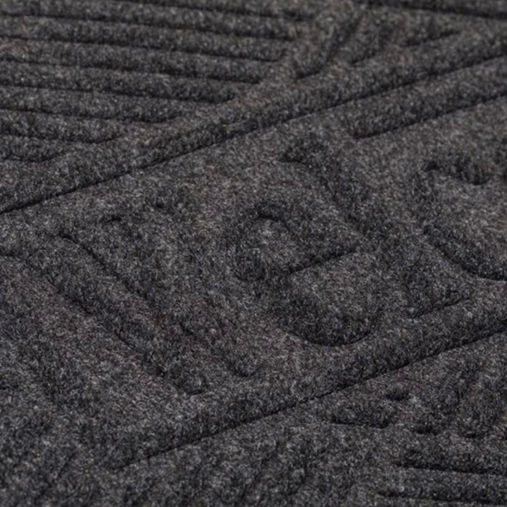 Covoras intrare, semicerc, gri/negru, Welcome, 60 x 40 cm - eMAG.ro