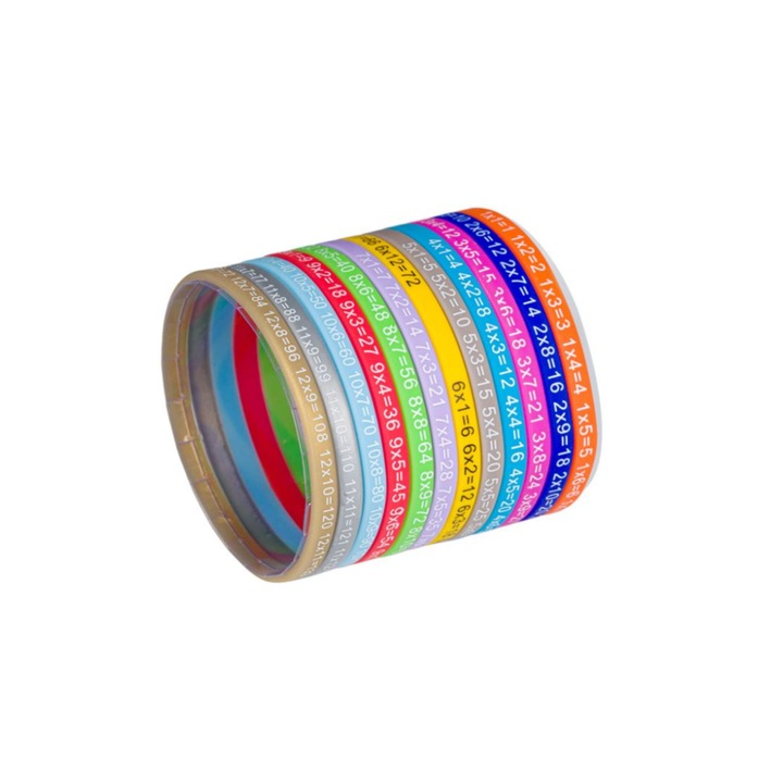 Set 12 bratari colorate pentru copii din silicon cu tabla inmultirii ...