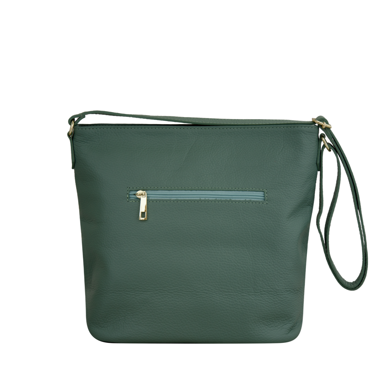 Geanta tip postas din piele naturala, Eva Bags Tania mare verde menta ...