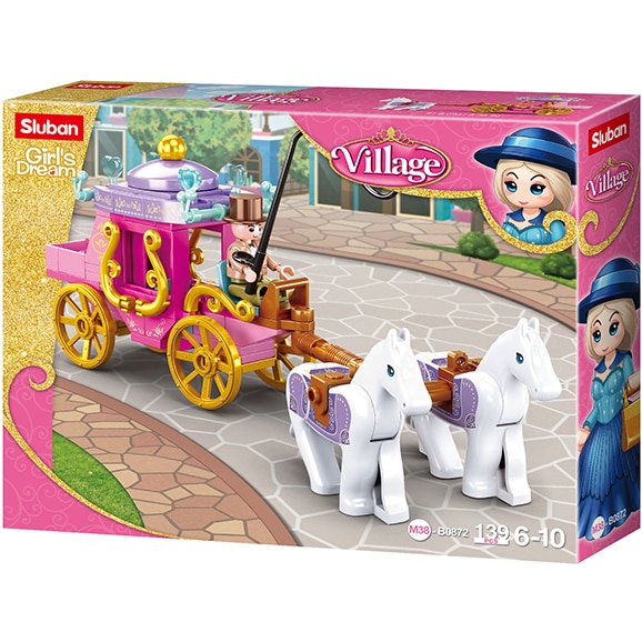 Set de constructie Trasura Printesa cu 2 cai, 139 piese - eMAG.ro