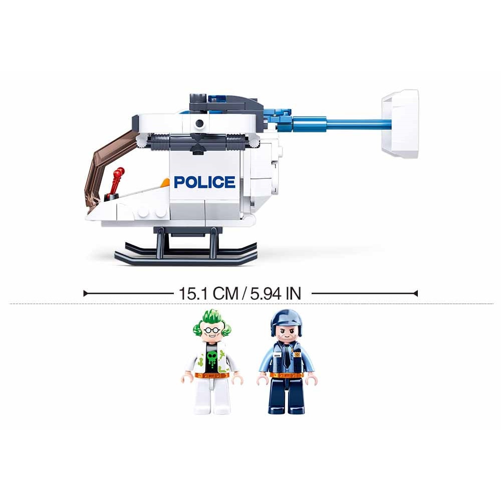 Set de constructie Elicopter de Politie cu drona, 161 piese - eMAG.ro