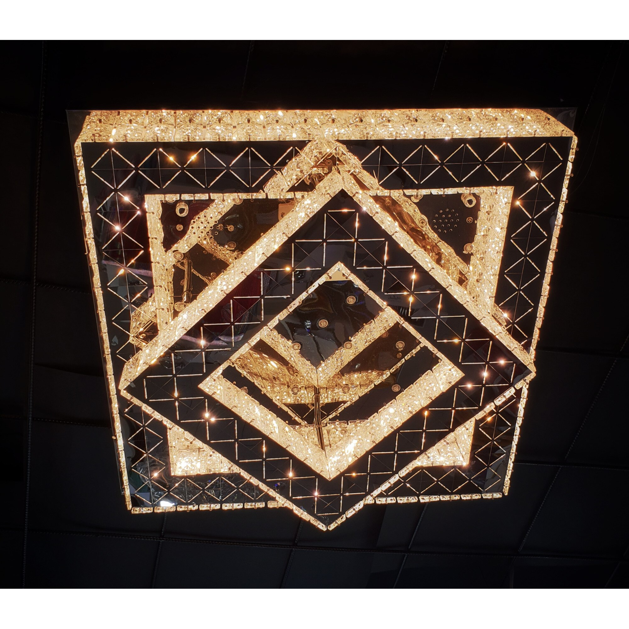 Lustra Led cu Cristale 65x65 cm Lumina ambientala Cald Rece Natural ...