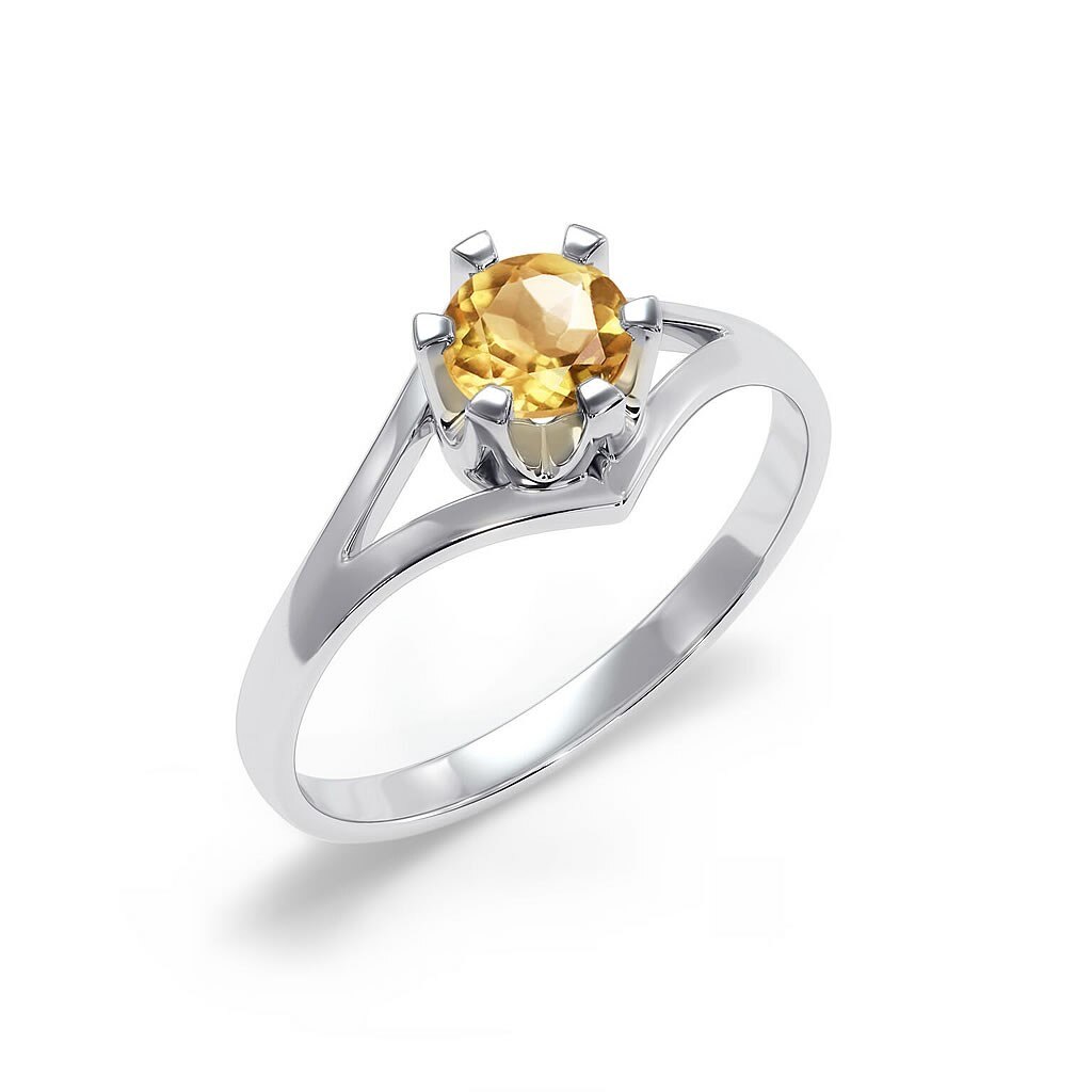 Inel din argint cu citrin, Royal, Argintiu - eMAG.ro