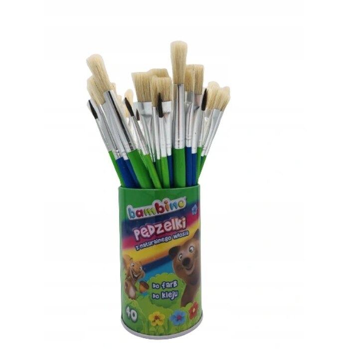 Set 40 pensule pentru desen Bambino, Suport metalic inclus, Dimenisuni ...