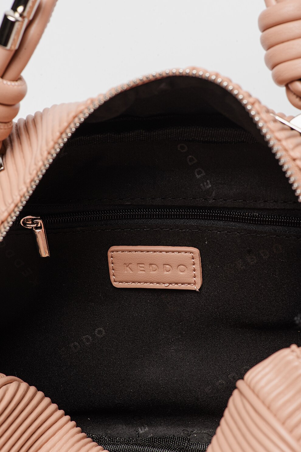 KEDDO, Капитонирана чанта от еко кожа, Светлокафяв - eMAG.bg